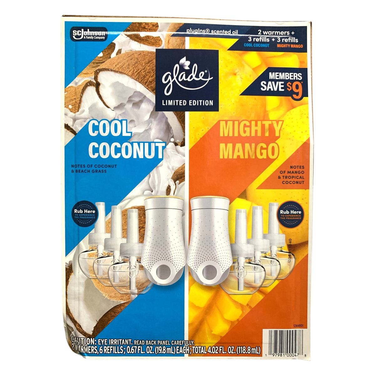 Glade plugIns Limited Edition Cool Coconut & Mighty Mango, 2 Warmers ...