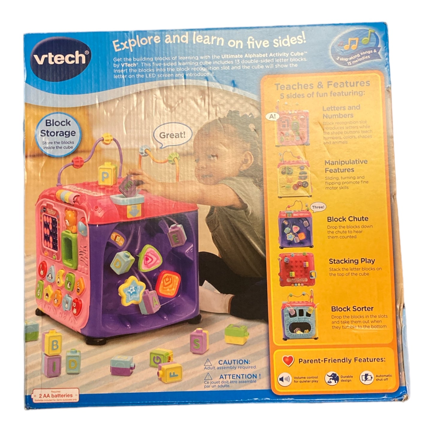 VTech Ultimate Alphabet Activity Cube, Activity Toy for Infants, Pink ...