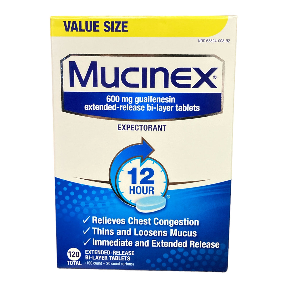 Mucinex 12 Hour Chest Congestion Expectorant Tablets (120 ct ...