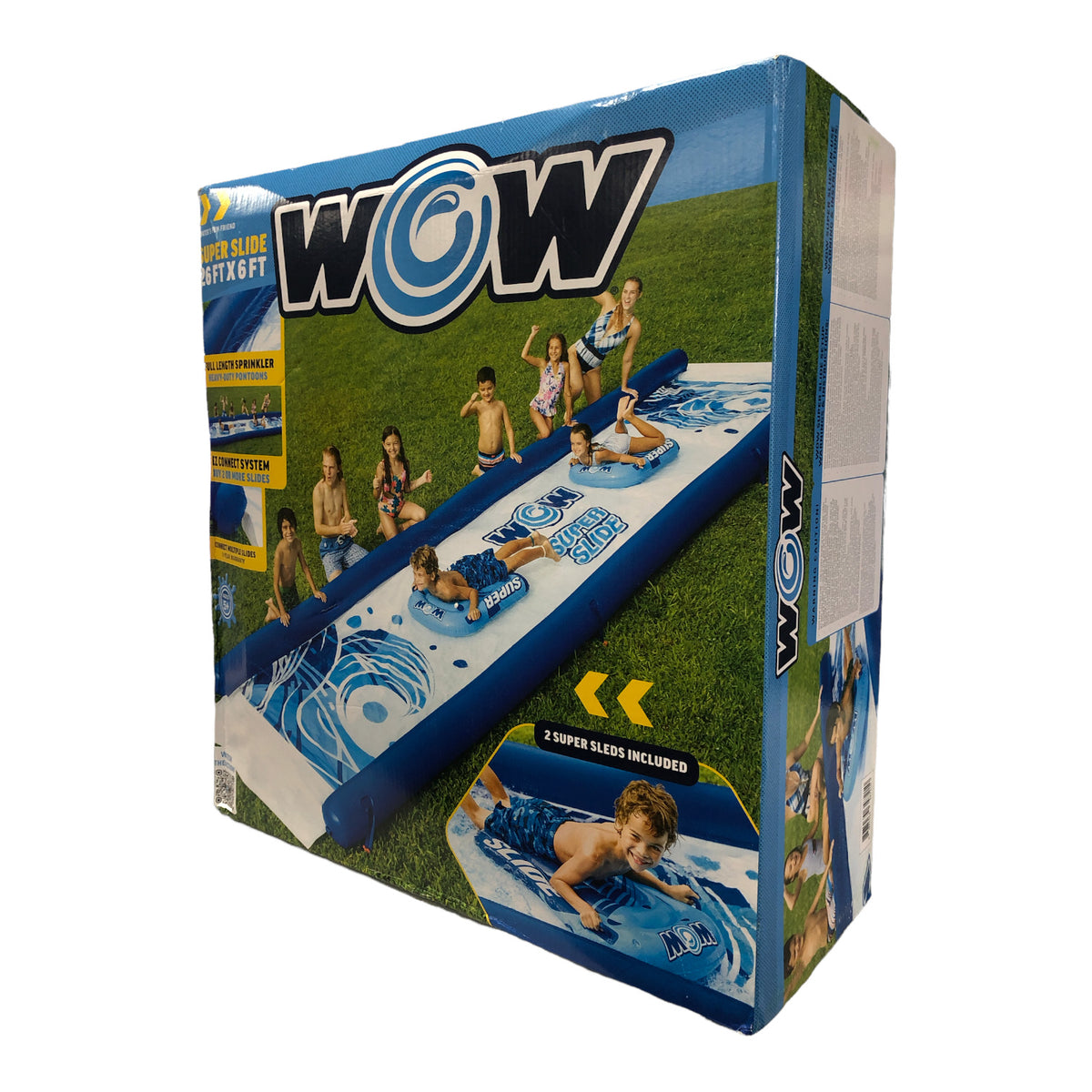 WOW Super Backyard Water Slide with Sprinkler EZ Connect 26 ft 2 sleds ...