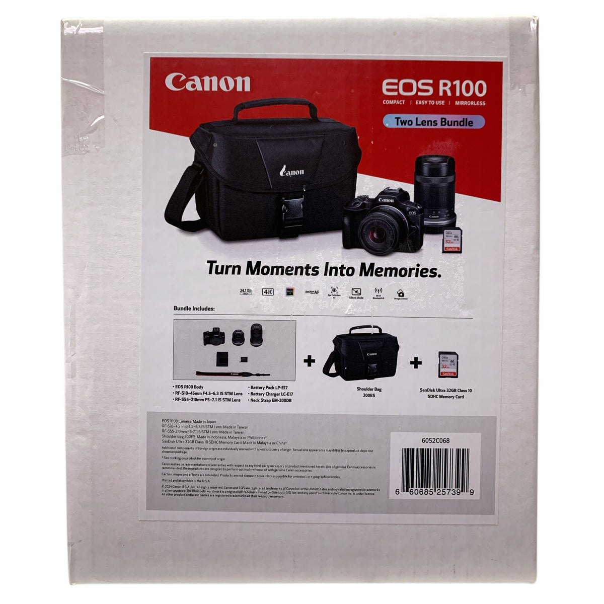 Canon EOS R100 Two-Lens Camera Bundle, RF-S 18-45mm, RF-S 55-210mm & C ...
