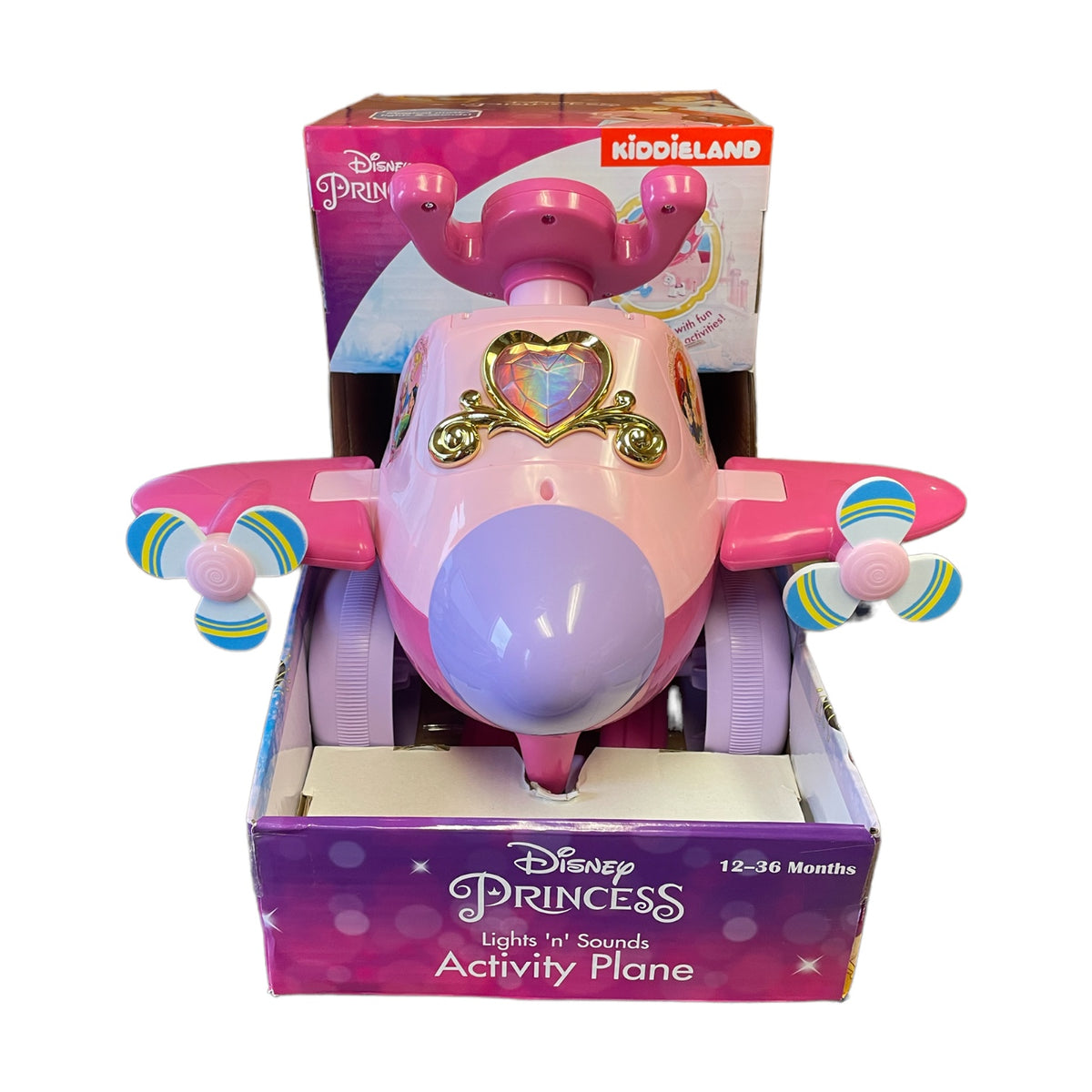 Kiddieland Disney Lights and Sounds Activity Ride-On, Princess Plane ...