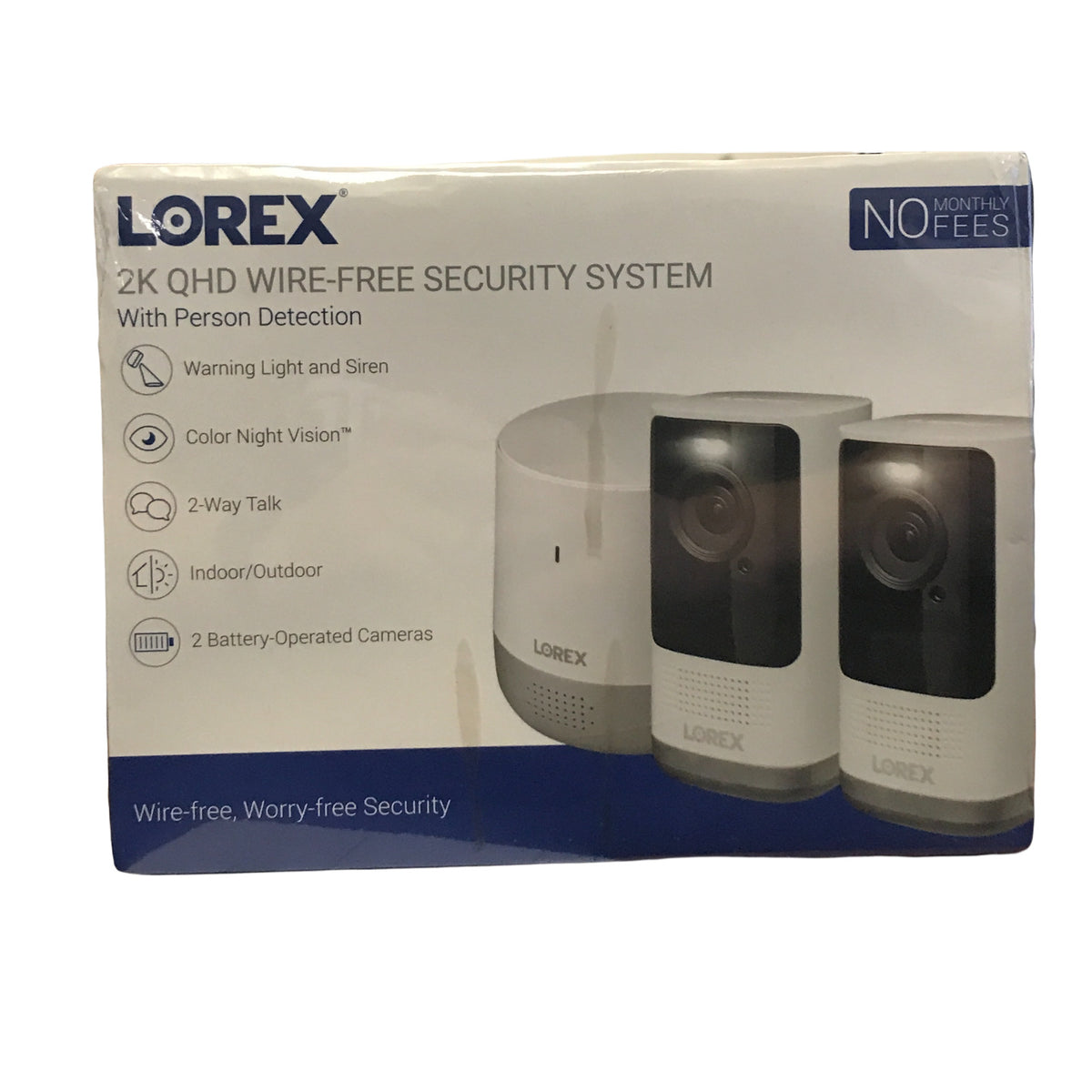 Lorex - 2-Camera 6-Channel 4MP (2K) Battery Operated Video Security Sy ...