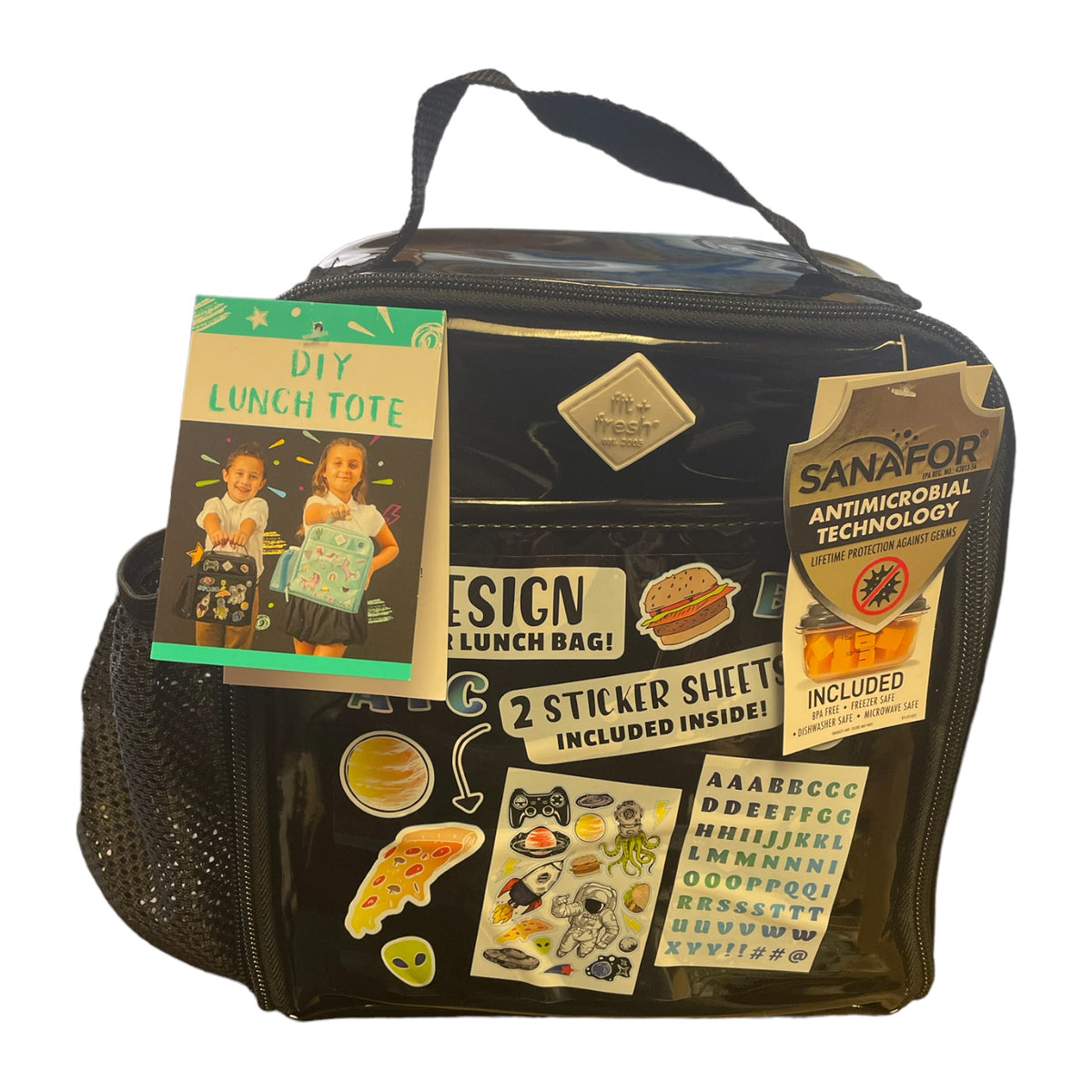 Fit + Fresh DIY Kids Antimicrobial Insulated Lunch Bag Box with 3 Cont ...