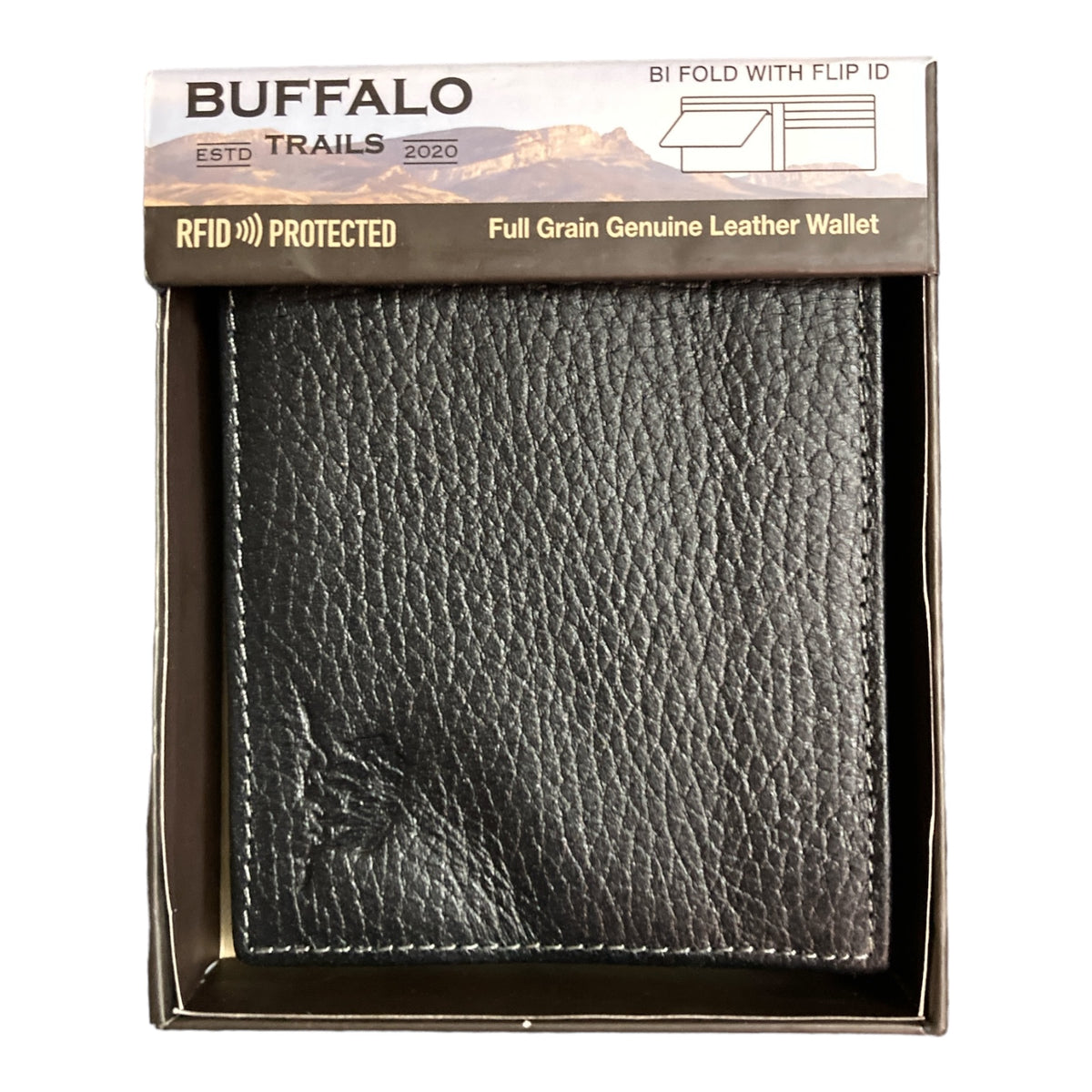 Buffalo Trails Full Grain Genuine Leather Bi Fold Wallet — Ewirelessgear
