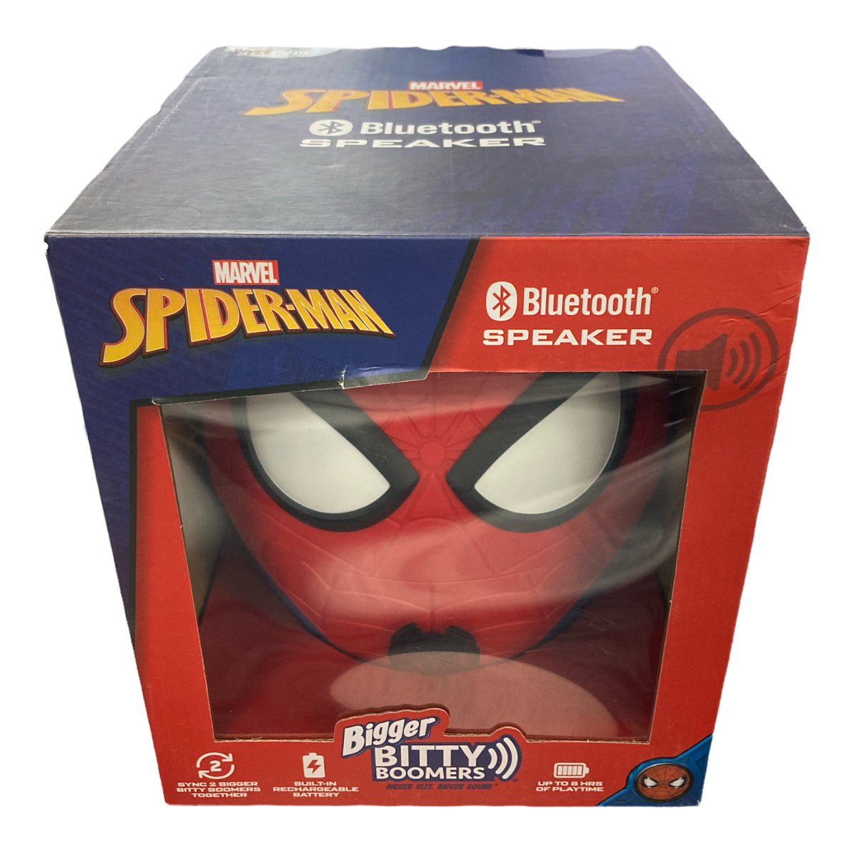 Bitty Boomers Marvel Bigger 8" Spiderman Bluetooth Speaker, 8 Hour Pla ...