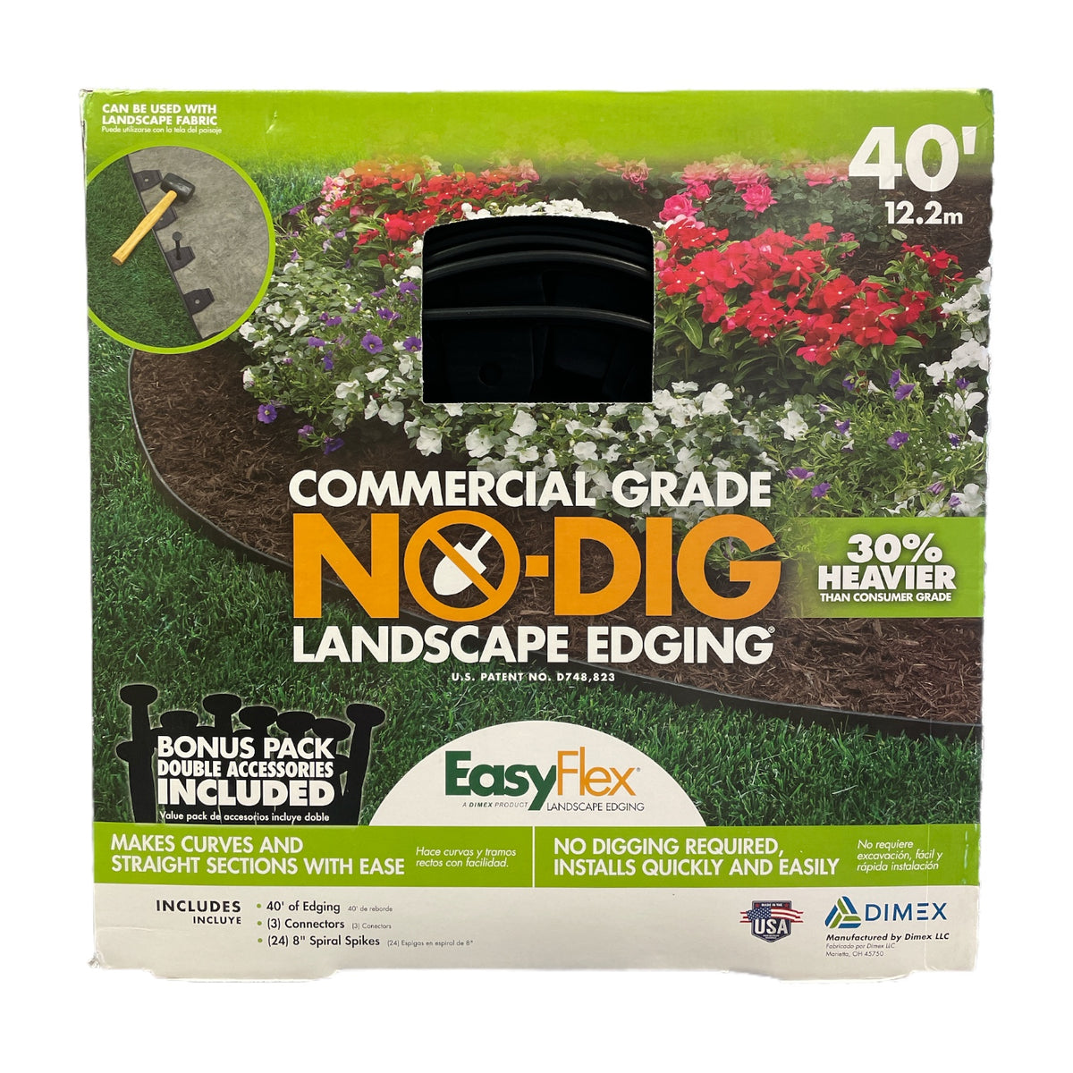 EasyFlex Commercial Grade No-Dig Landscape Edging Project Kit, Black ...