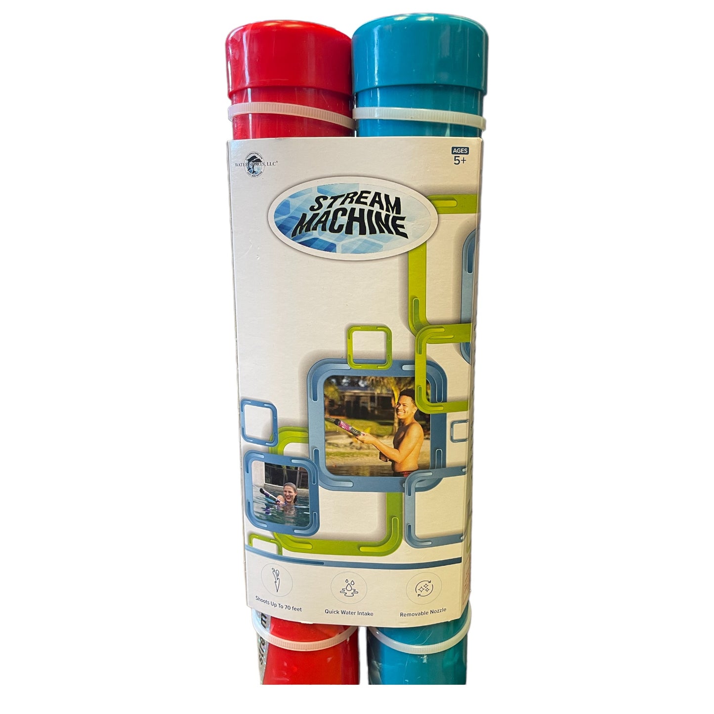 Watersports Stream Machine Outside 22" Pump Water Gun Toy, Red and Blu ...