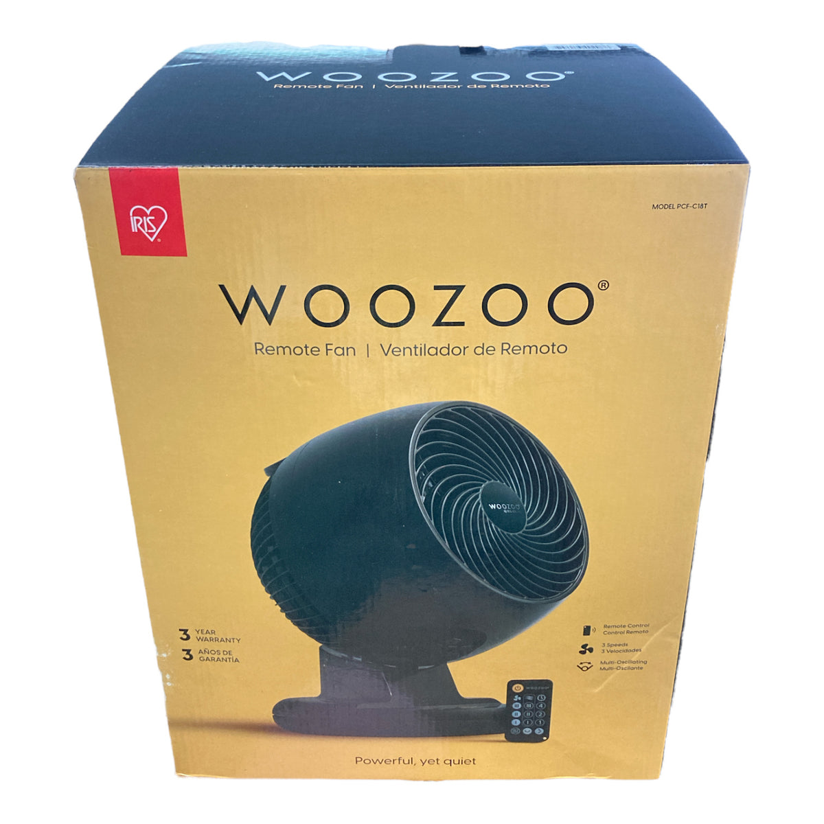 Woozoo Remote Controlled Personal Oscillating Fan, Black — Ewirelessgear