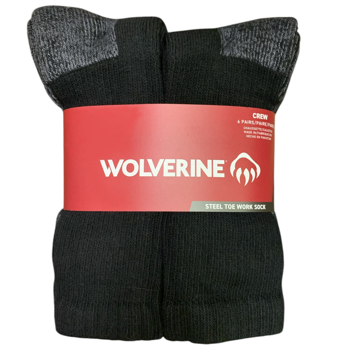 Wolverine Men's 6-Pair Cotton Blend Steel-Toe Work Sock, Crew Length ...