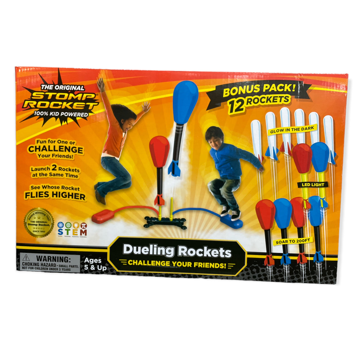 Stomp Rocket Dueling with LED and Glow in the Dark Rockets (12 Rockets ...
