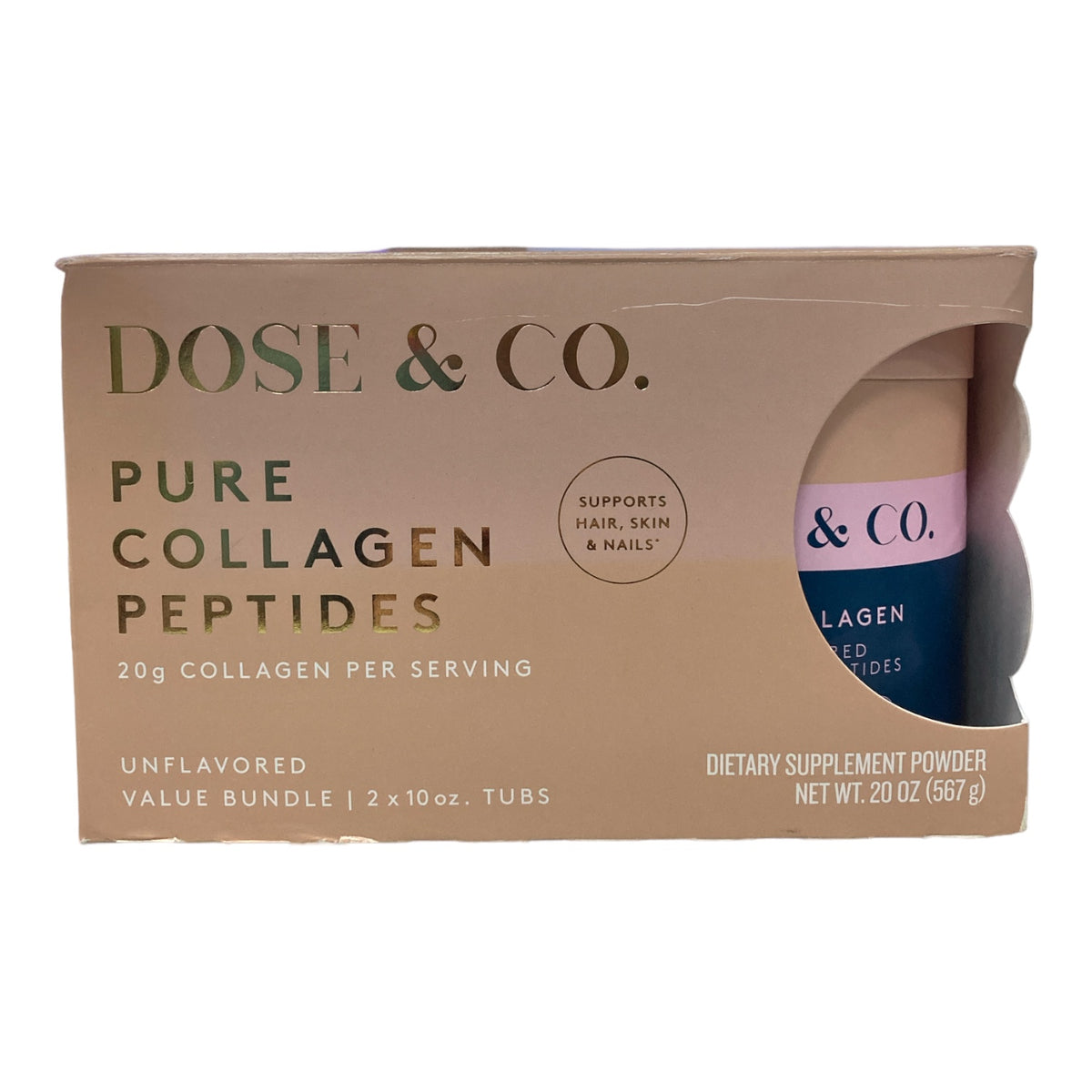 Dose & Co Pure Collagen Peptides Powder, Unflavored (10 oz. tubs, 2 pk ...