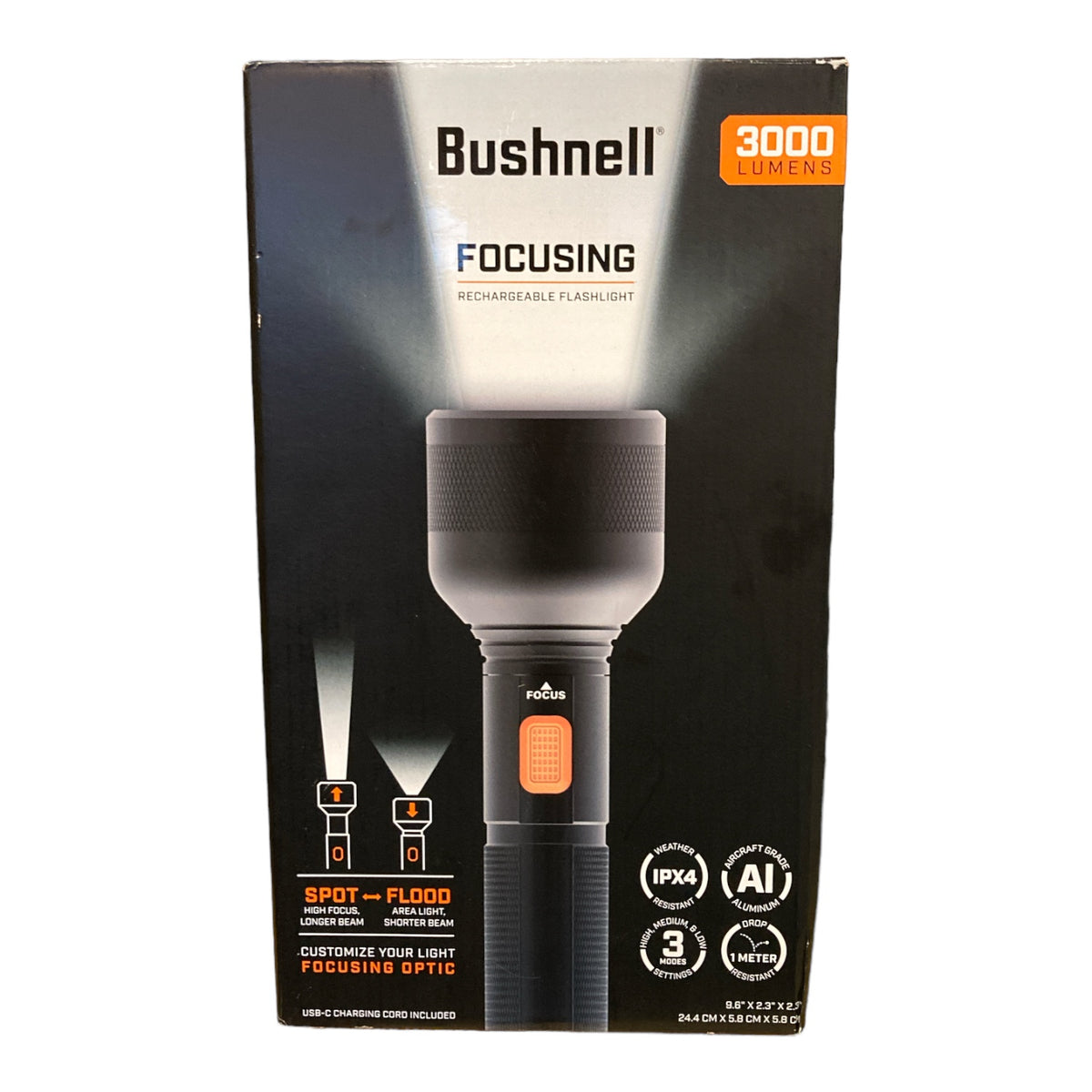 Bushnell 3000 Lumen Rechargeable Focusing Flashlight — Ewirelessgear