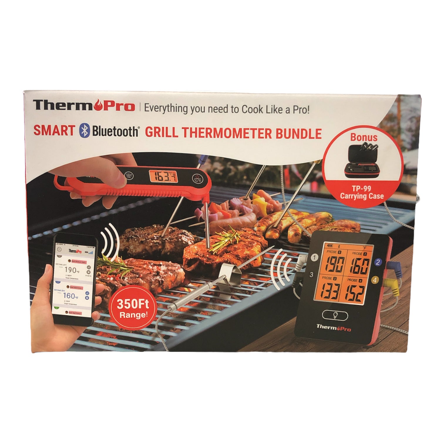 ThermoPro Bluetooth Grill Thermometer Bundle, 350ft Range – Ewirelessgear