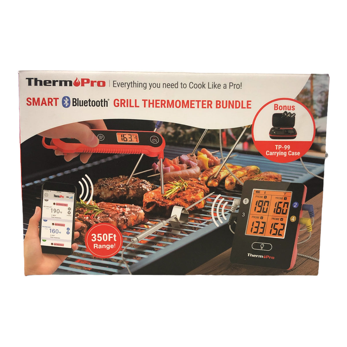 ThermoPro Bluetooth Grill Thermometer Bundle, 350ft Range — Ewirelessgear