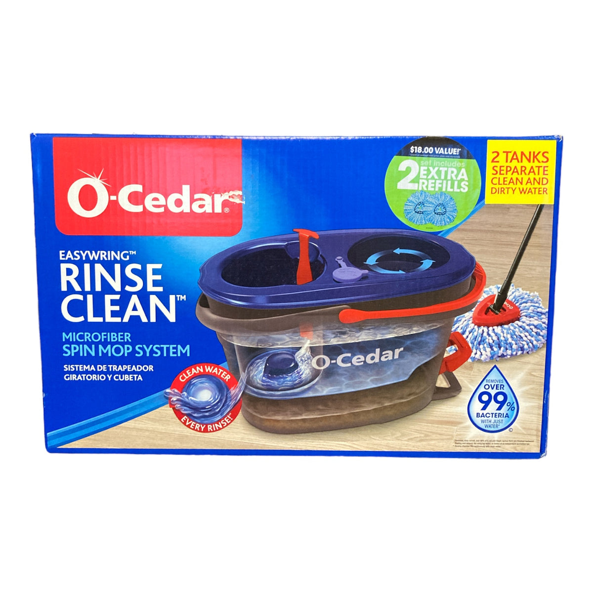 O-Cedar EasyWring RinseClean Microfiber Spin Mop & Bucket System with ...