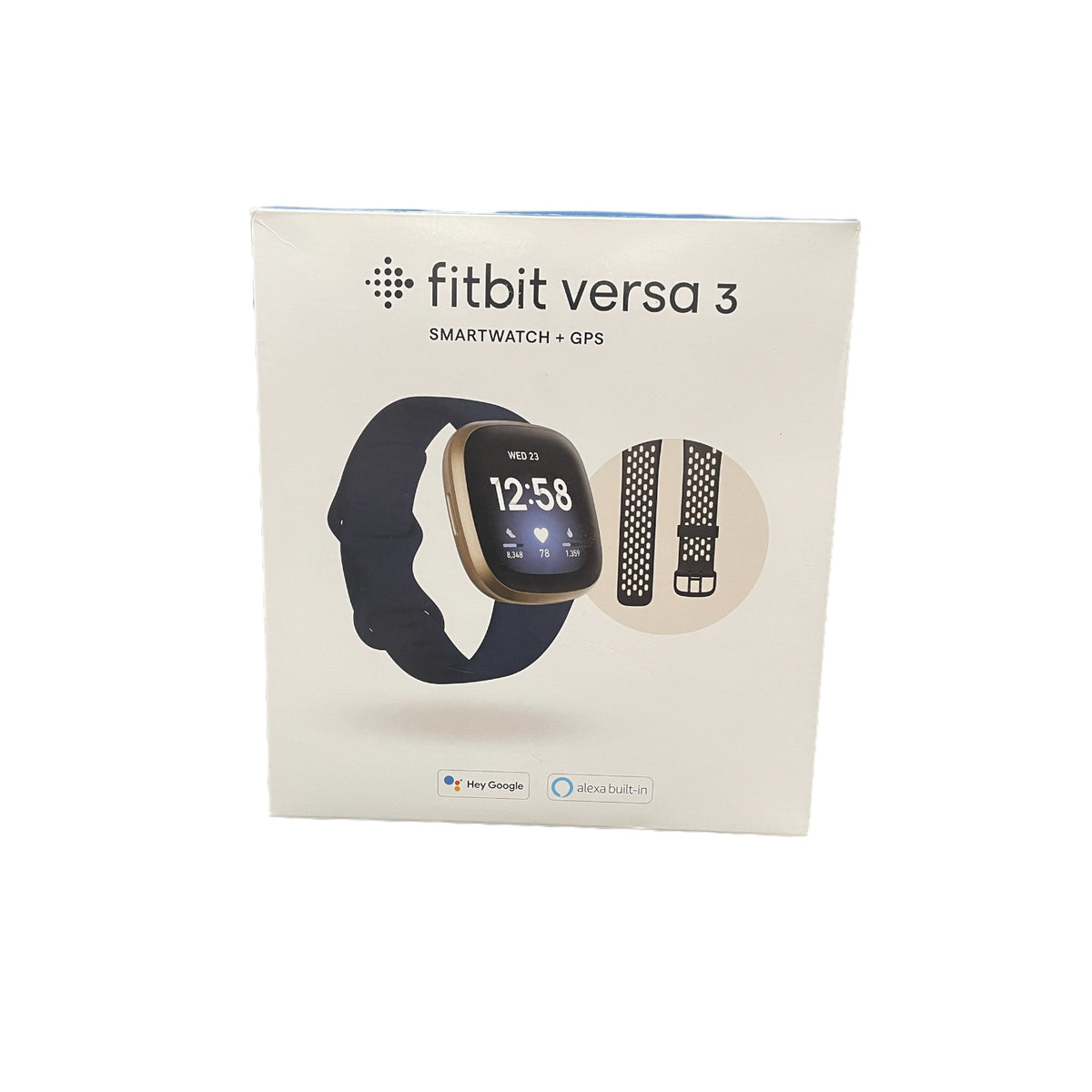 Fitbit Versa 3 Bundle, Gold Watch, Blue Band, Black Bonus Band ...