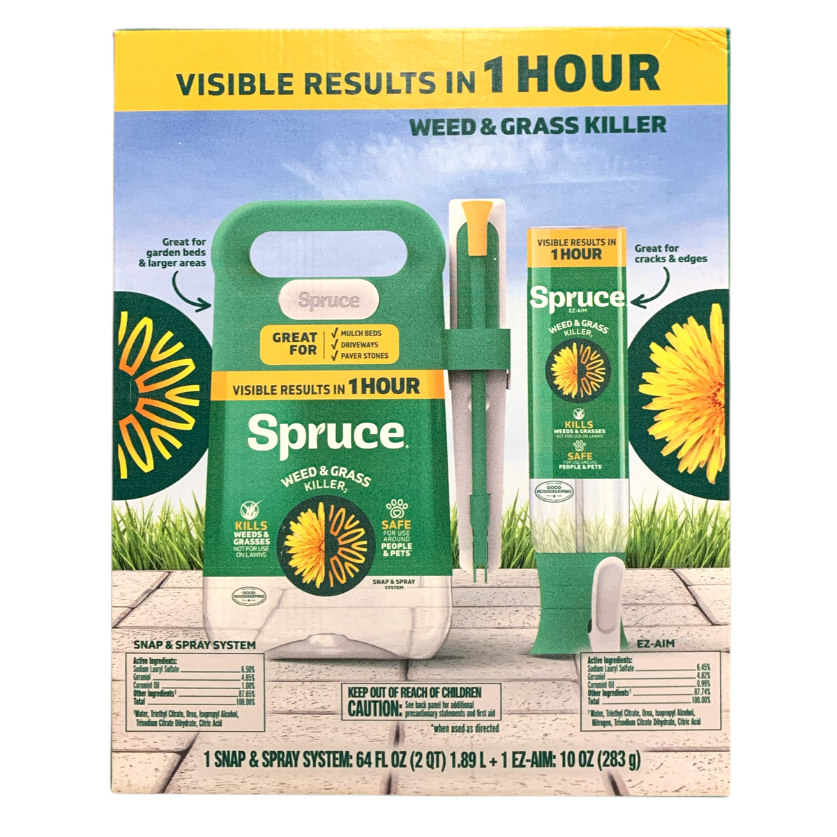 Spruce Weed & Grass Killer 64oz. Snap & Spray and 10oz. EZ-Aim System ...