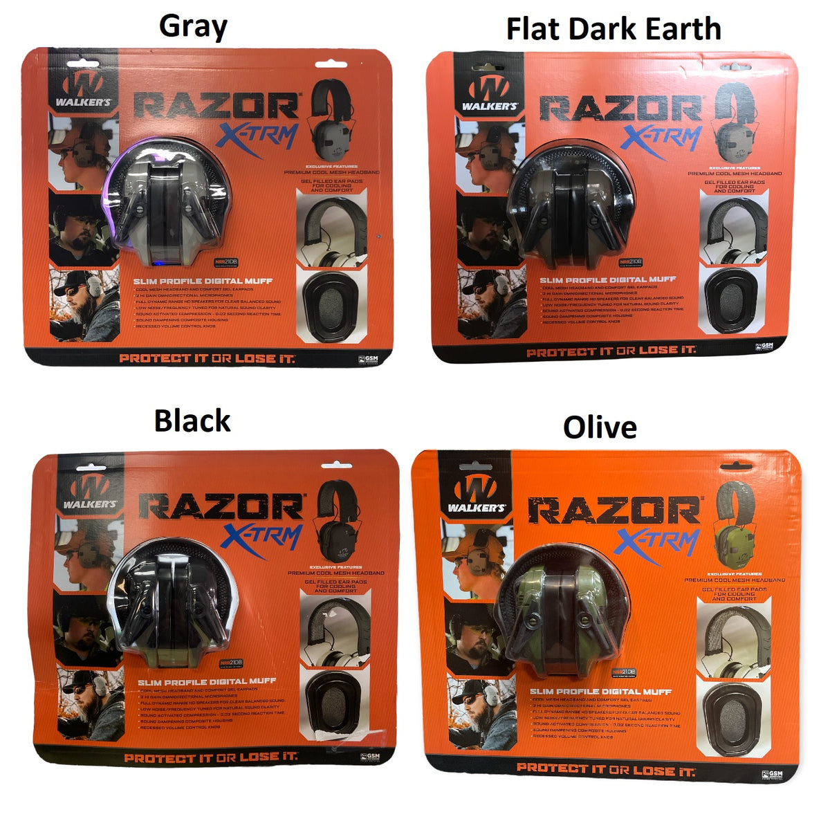 Walker's Razor X-TRM Electronic Low Profile Ear Muffs, NRR 21DB ...