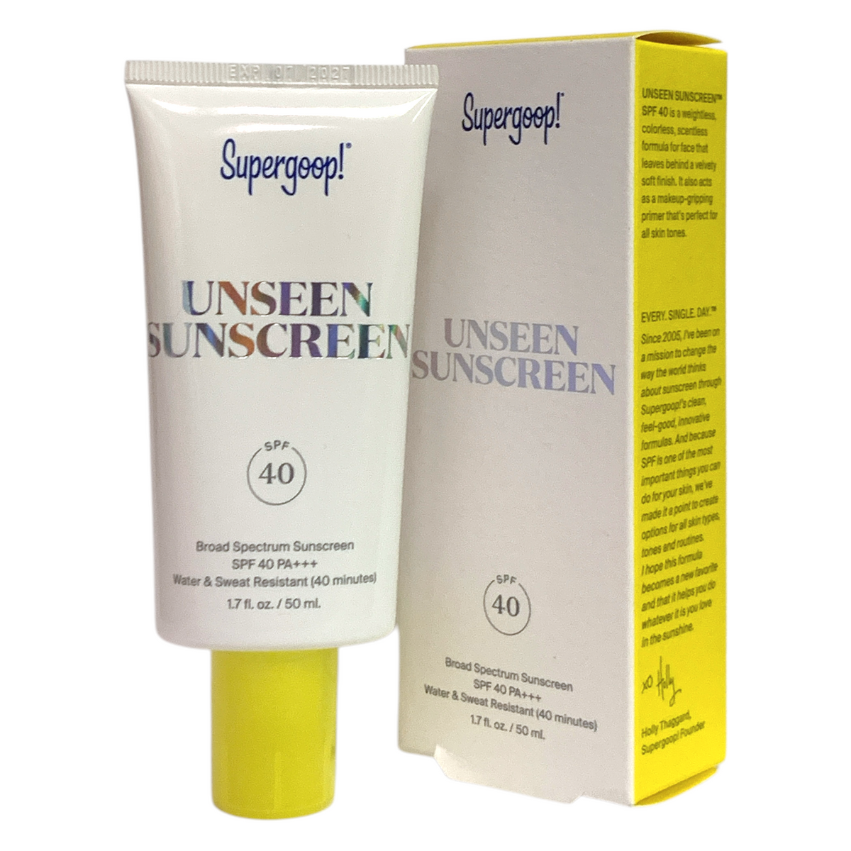 Supergoop Unseen Sunscreen, SPF 40 PA+++ Broad Spectrum, 1.7fl.oz./50m ...