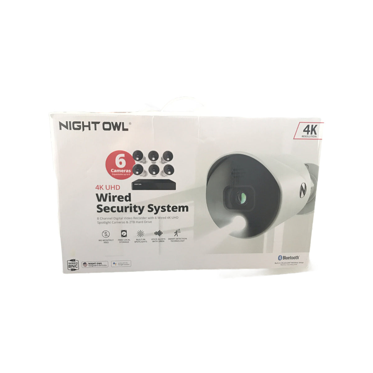 Night Owl 8 Channel Wired Bluetooth DVR with (6) UHD Cameras, 2 TB Har ...