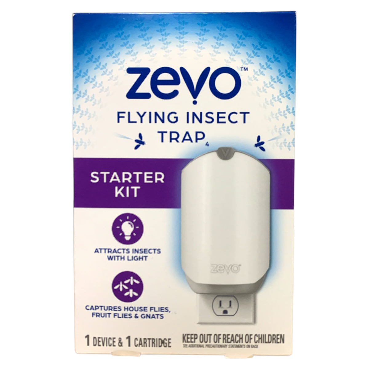 Zevo Plug-In Blue & UV LED Light Flying Insect Trap, 1 Device & 1 Cart ...