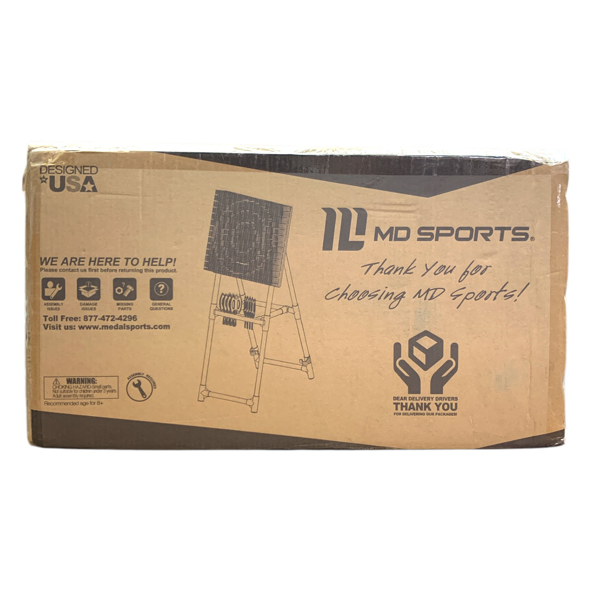 MD Sports 9-Piece 5' Steel Frame Axe Throwing Set, Built-In Accessory ...