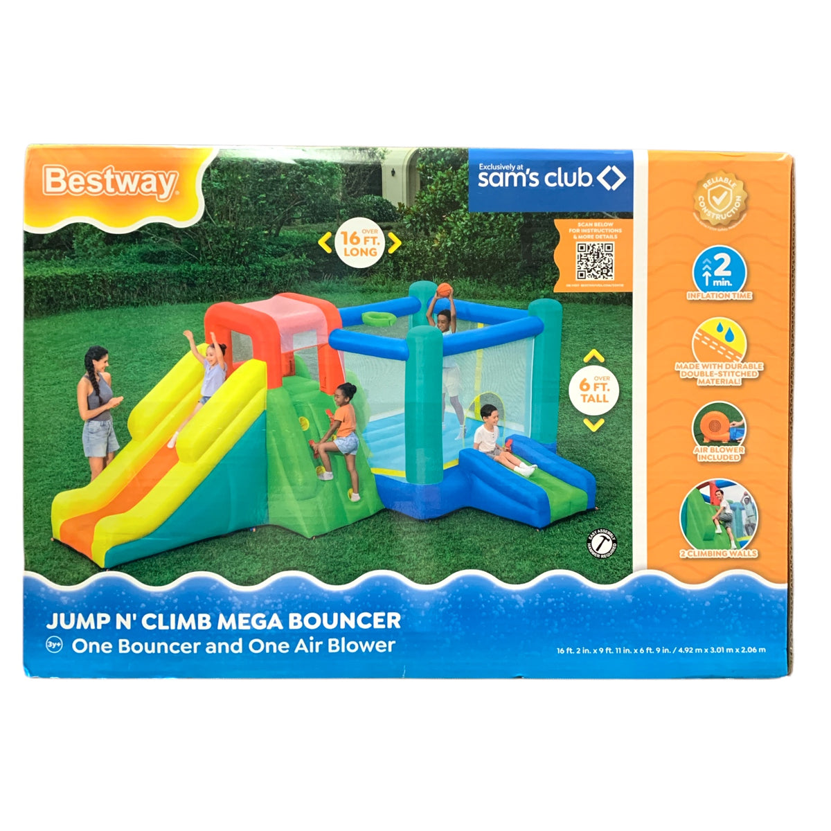Bestway Jump N' Climb Kids Quick-Inflate Mega Bouncer Play Park ...