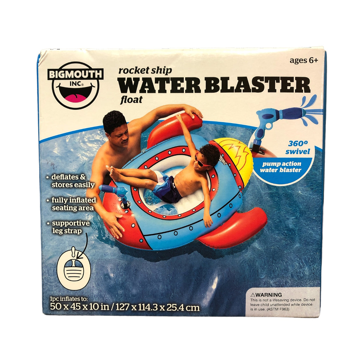 BigMouth Rocket Ship Water Blaster Float with 360 Pump Action Water Bl ...