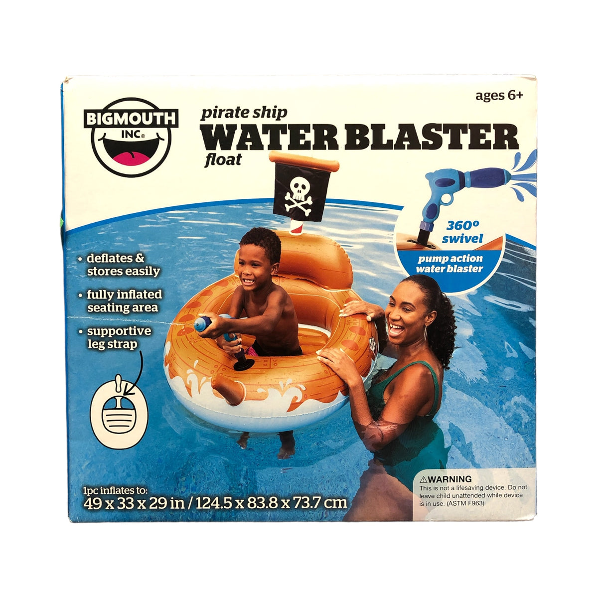 BigMouth Pirate Ship Water Blaster Float with 360° Pump Action Water B ...