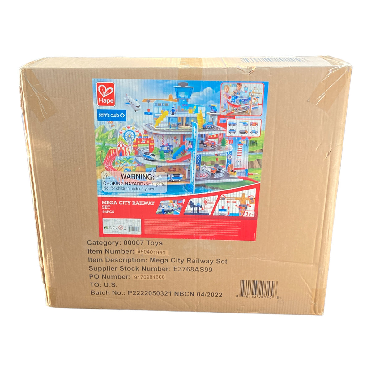Hape Mega City Railway Set, 5 Layer City Themed Train Set, 54 PCs, For ...