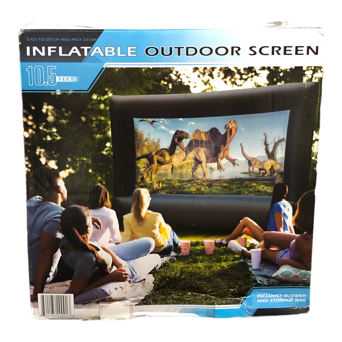 Inflatable 10.5 foot Outdoor Movie Screen, Includes Blower, Stakes and ...