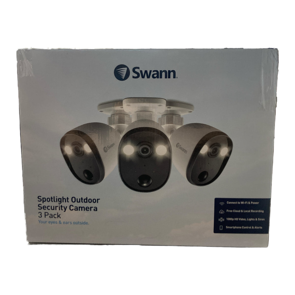 Swann 1080P Outdoor Powered Wi-Fi Spotlight Surveillance Camera (3 Pac ...
