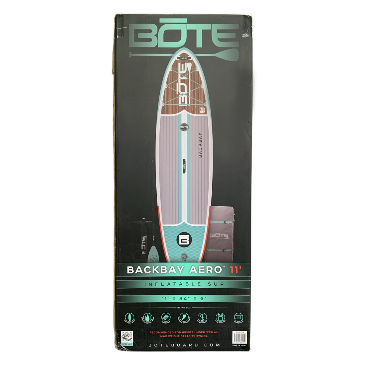 Bote Backbay Aero 11' Classic Zebrano Inflatable Stand Up Paddleboard ...