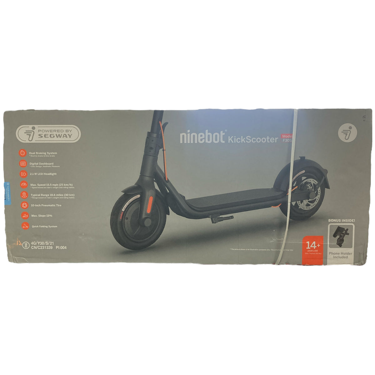 Segway Ninebot F30S Electric Kick Scooter Foldable & Portable, Up to 1 ...