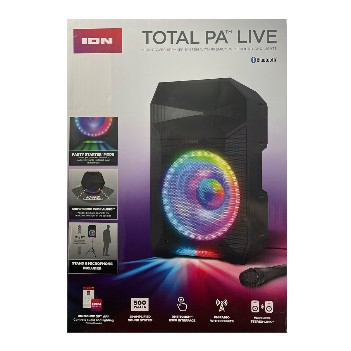 Ion Audio Total PA Live High Power Bluetooth Speaker System, Microphon ...