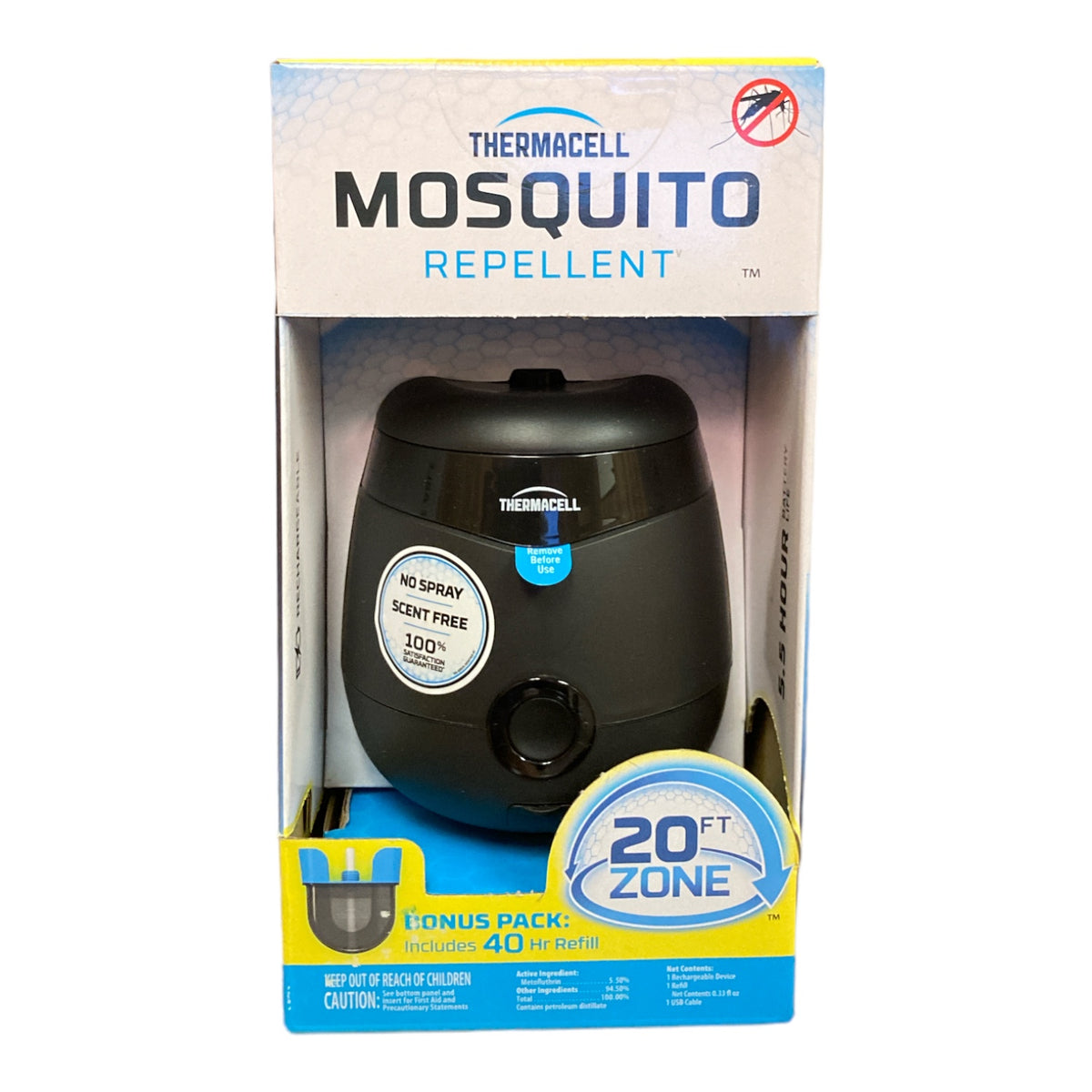 Thermacell Mosquito Repellent E-Series Rechargeable Repeller 40 hr ref ...
