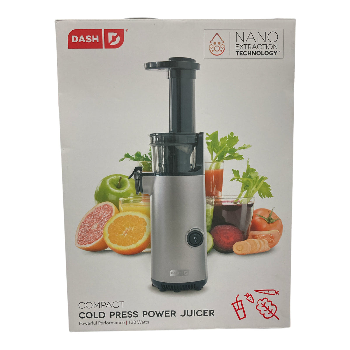 Dash DCSJ200 Deluxe Compact Cold Press Power Juicer, Graphite ...