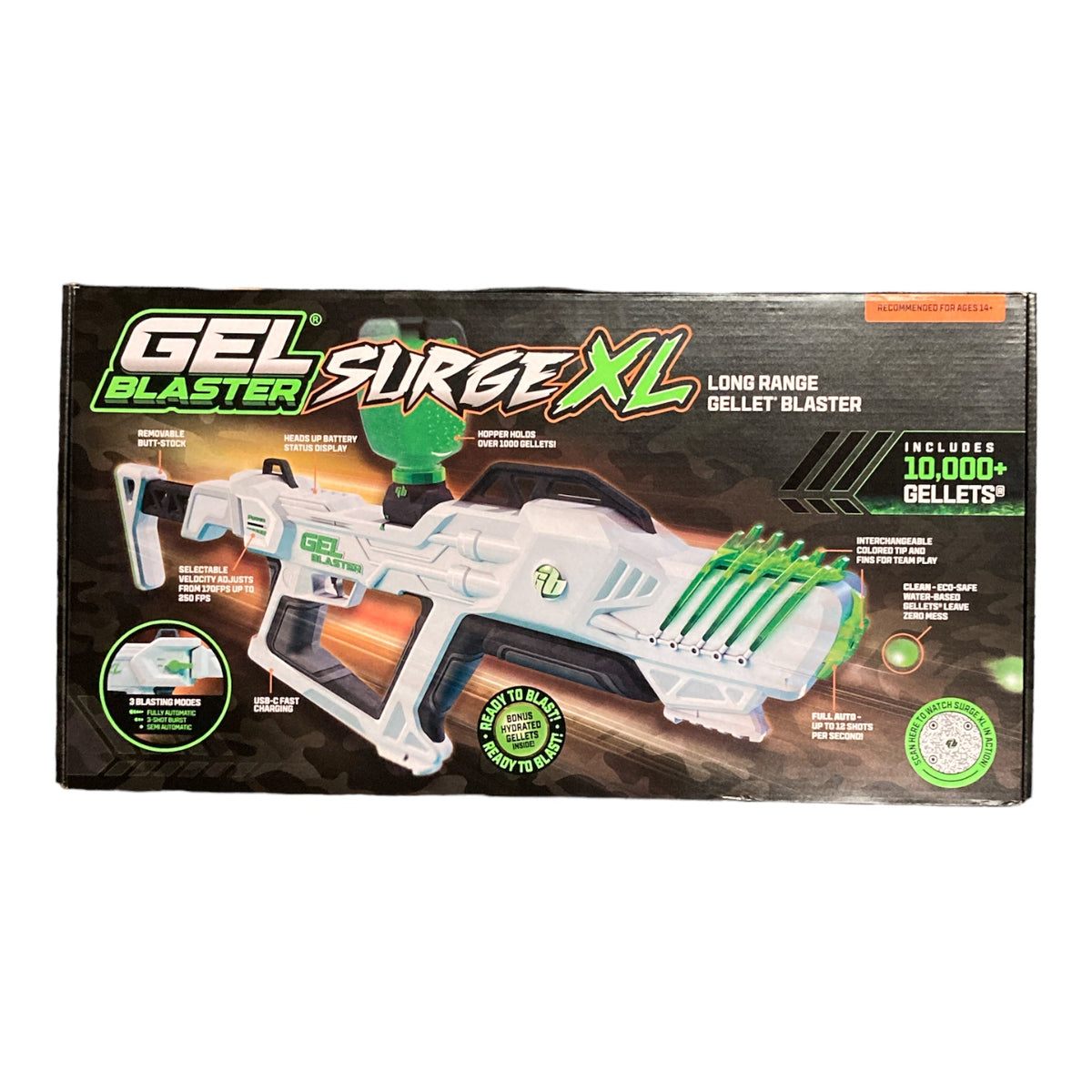 Gel Blaster Surge XL Long Range Gellet Blaster GBX001 with 10k Gellets ...