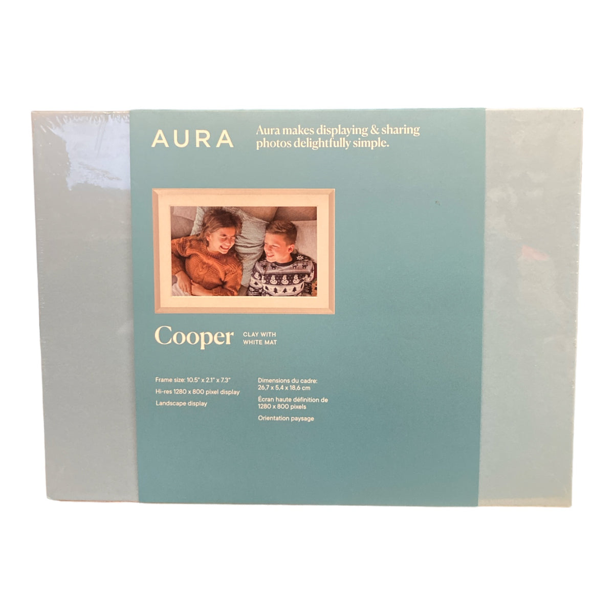 Aura AFSC23-MWHT Cooper Clay With White Mat Digital Picture Frame ...