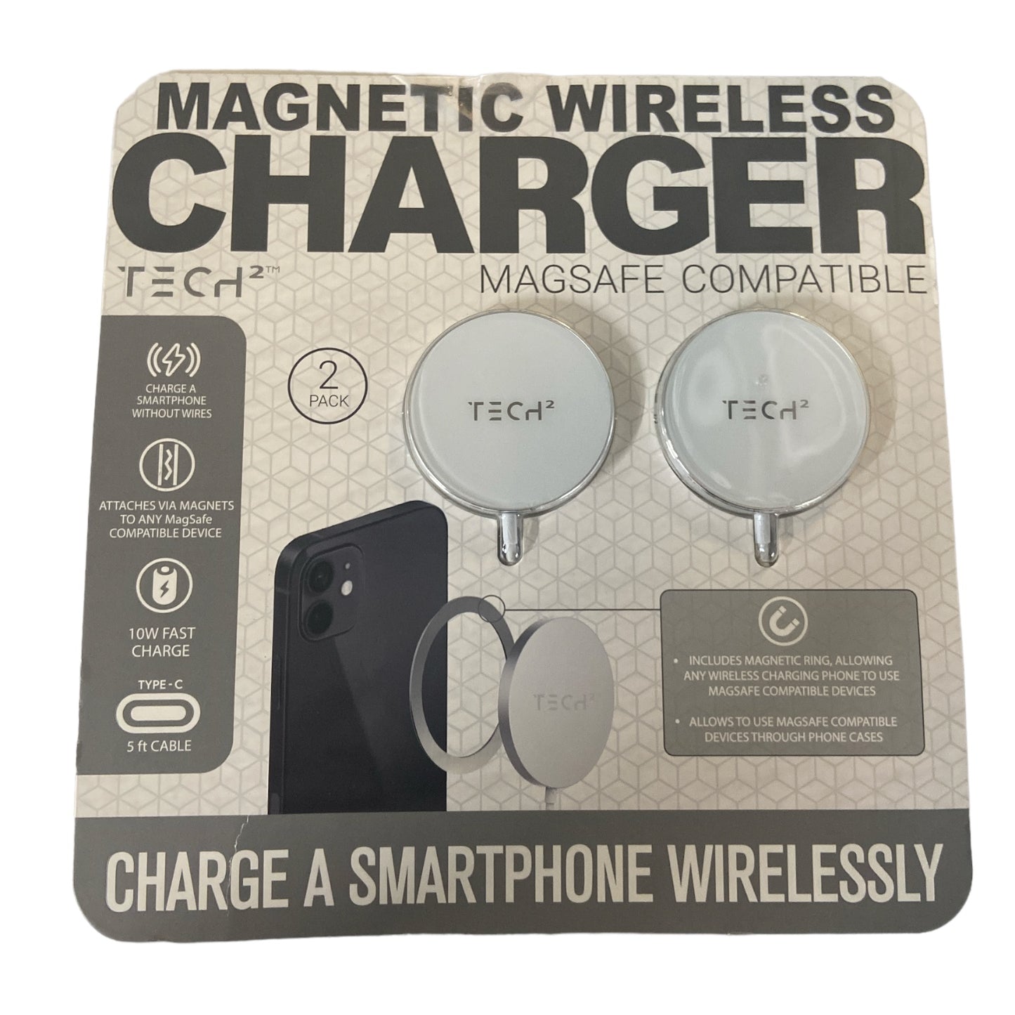 Tech2 Magnetic Wireless Charger, Magsafe compatible, 2 pack – Ewirelessgear