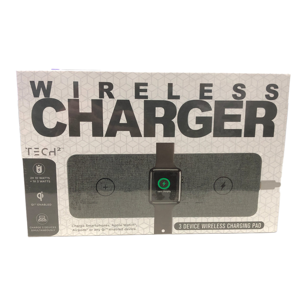 Tech2 Nano 3 in 1 Wireless Charger with Adapter Qi-Certified Fast Wire ...