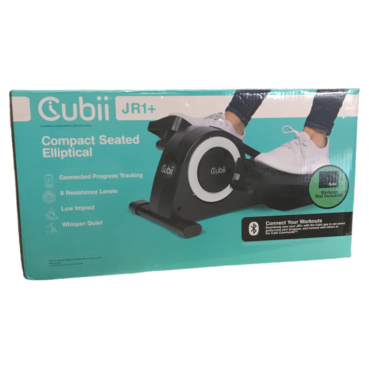 Cubii JR1+ Compact Seated Elliptical With Bluetooth & Gripii Mat ...
