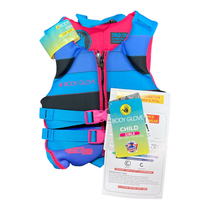 Body Glove Child PFD - U.S. Coast Guard-Approved (One Size, 33-55 lbs ...