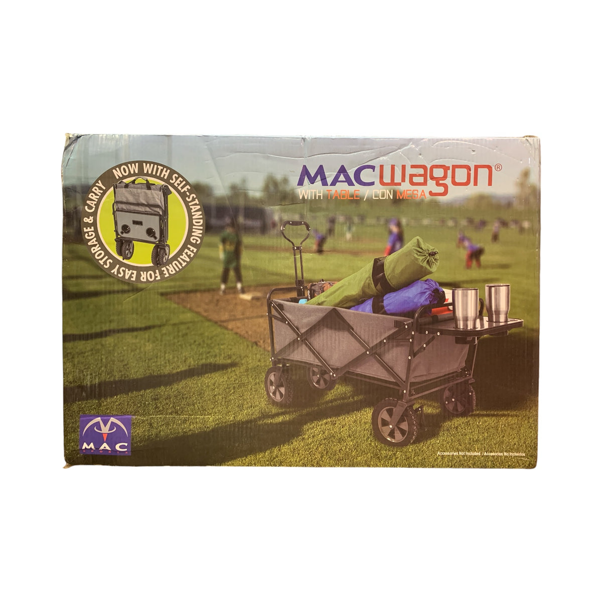 Mac Sports Collapsible Outdoor Utility Wagon with Folding Table, Gray ...