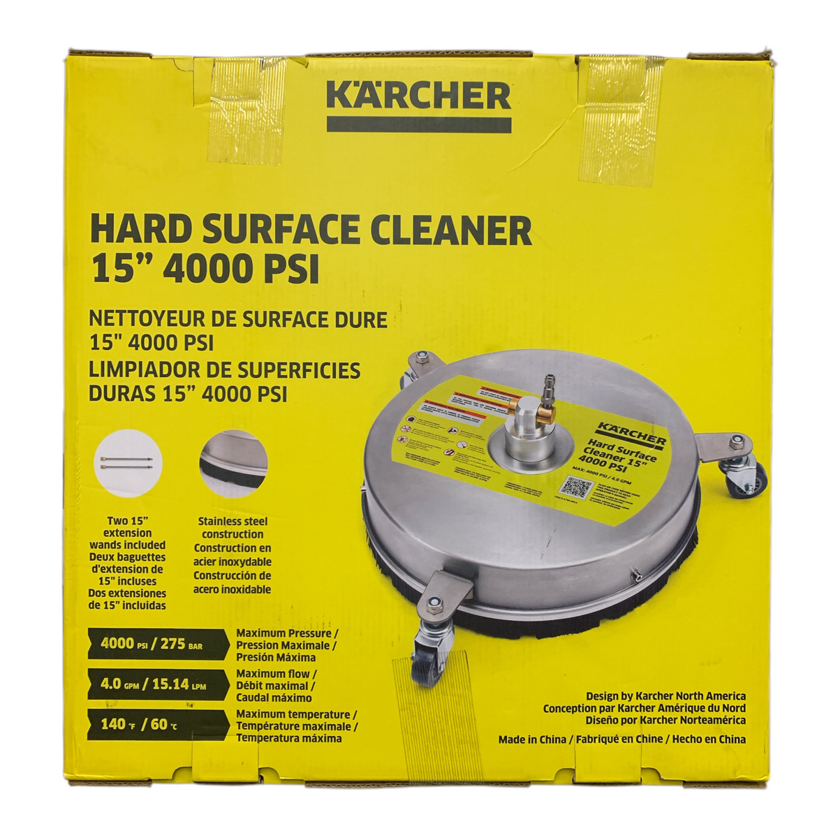 Karcher 15" Hard Surface Cleaner with Casters, 4000 PSI for Gas Pressu ...