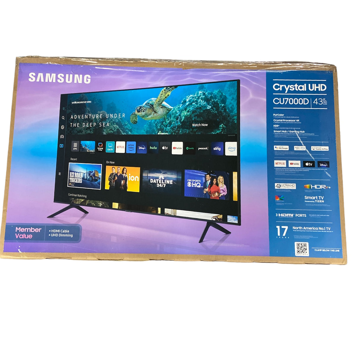 SAMSUNG 43" Class CU7000-Series Crystal UHD 4K Smart TV with HDR ...