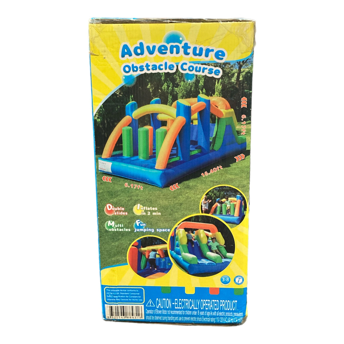 Inflatable Adventure Obstacle Course Bounce House 16' x 6' x 6', Inclu ...