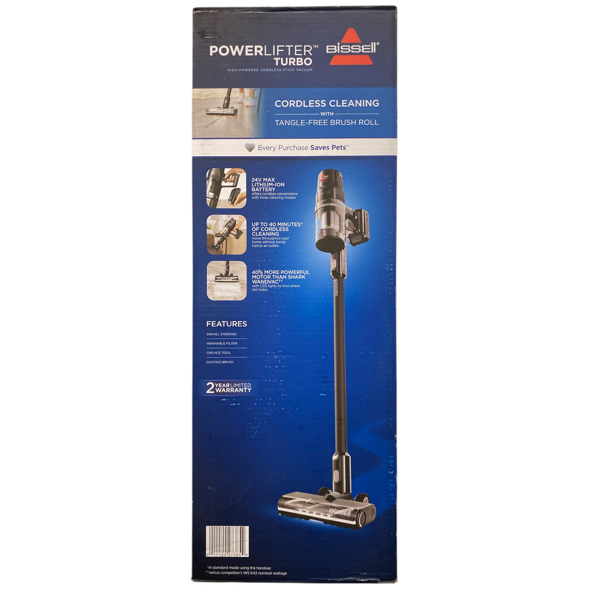 BISSELL Cordless Stick Vacuum with 200W Removable Battery, Black ...