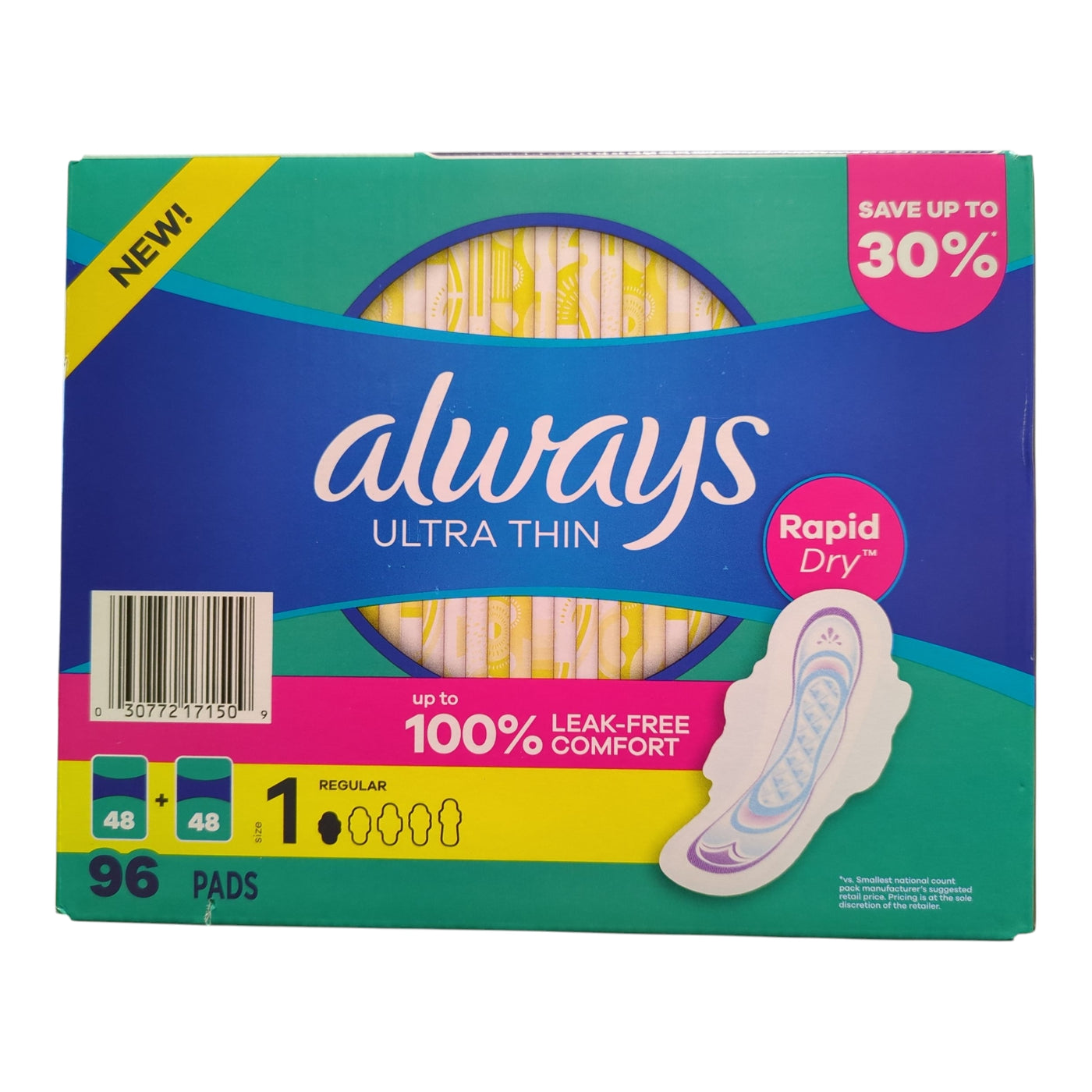 Always Ultra Thin Regular Pads with Wings, Size 1, 96ct — Ewirelessgear